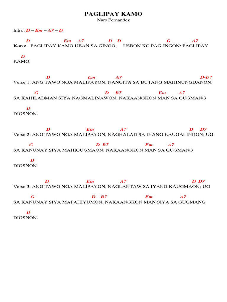 Paglipay Kamo (Communion Song) | PDF