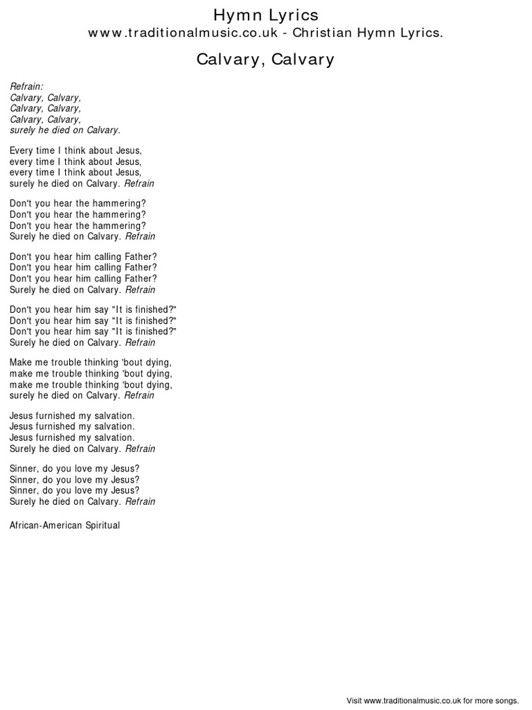 Calvary Calvary-Lyrics | PDF