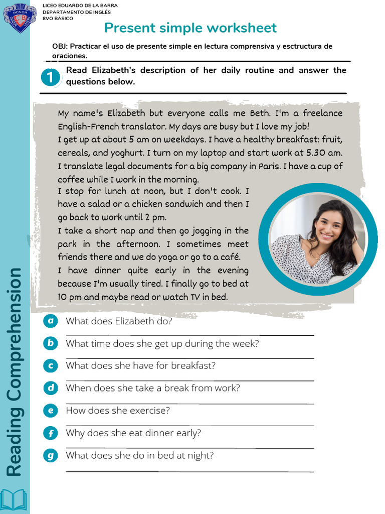 Present Simple Printable Worksheet | Download Free PDF | Cuisine