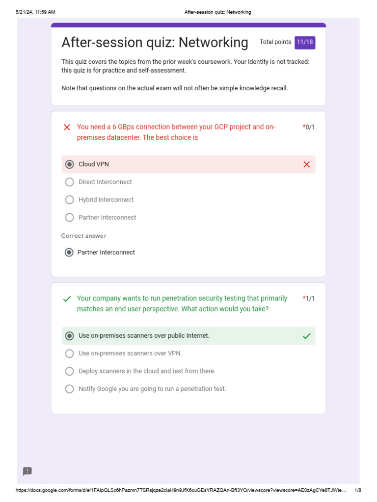 Networking Quiz Answers and Insights | PDF | Computer Network | Load ...