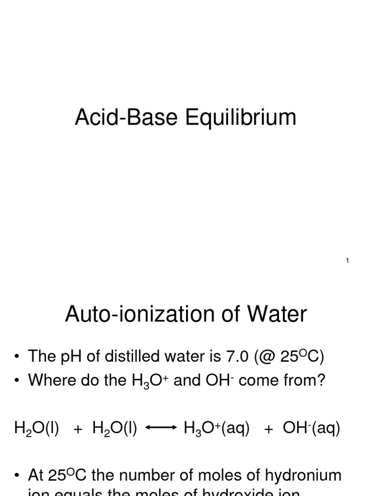 02 - Auto-Ionization of Water, Ka, KB | Download Free PDF | Acid | Ph