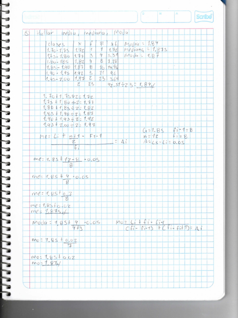 medi, mediana y moda 5 | PDF