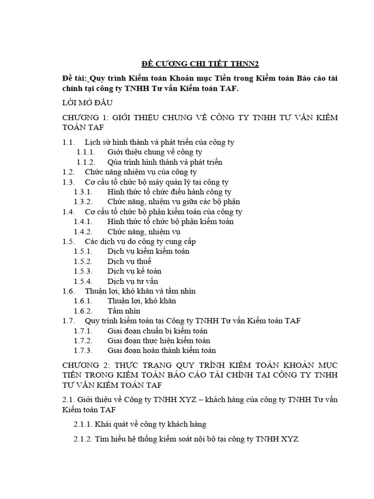 ĐỀ CƯƠNG CHI TIẾT THNN2 | PDF