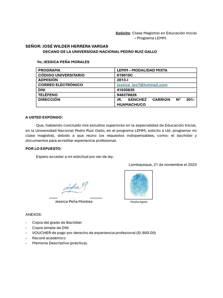 Solicito Clase Magistral Jessica | Descargar gratis PDF | Science