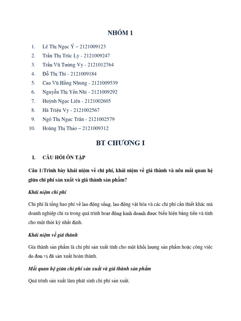 Chuong1 Nhom1 | PDF