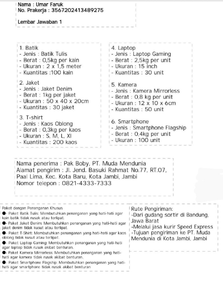 Menangani Paket Pengiriman Barang Dengan Tepat-Prakerja Umar Faruk | PDF