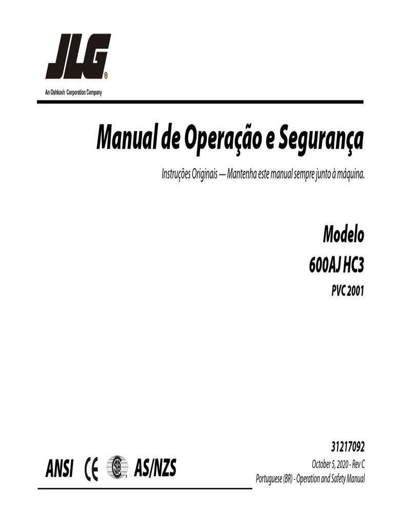 C 600AJ HC3 JLG Operation Portuguese | PDF | Gás liquefeito de petróleo ...
