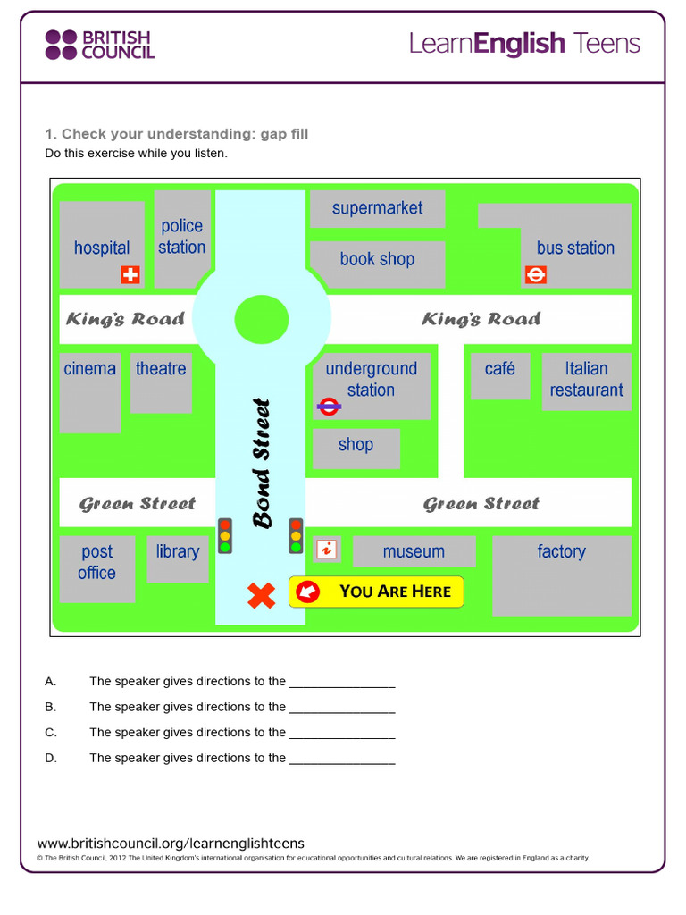 Giving Directions - Exercises 4-2 | PDF