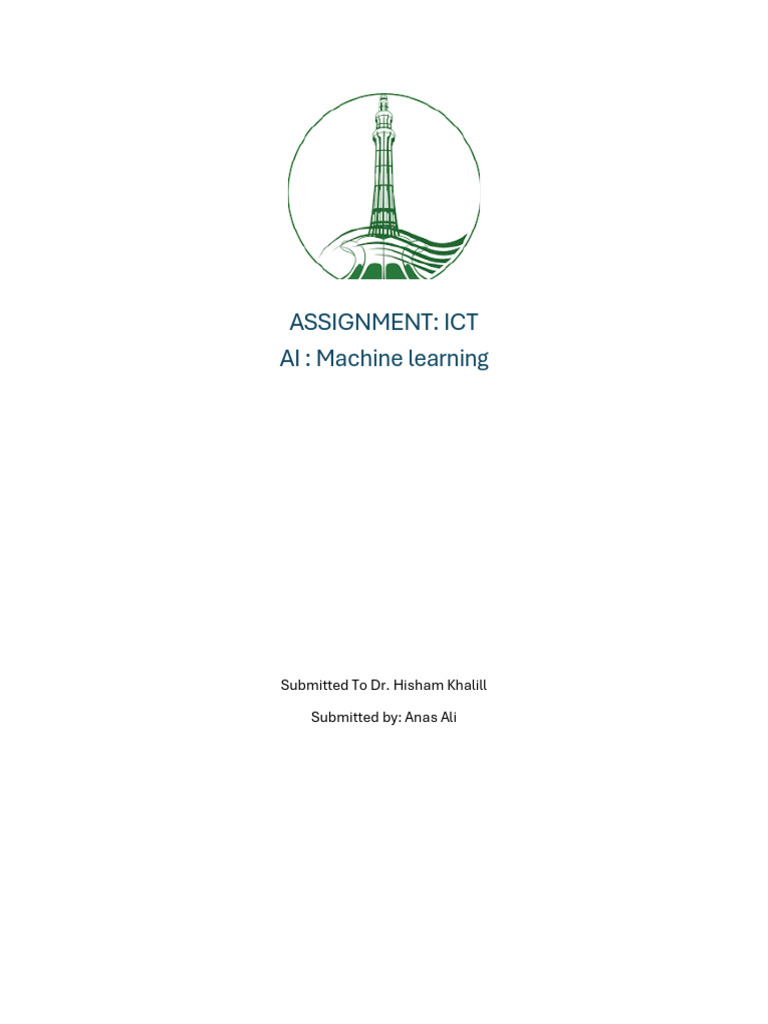 Assignment Ict Ai Machine Learning (1) - 084742 | PDF | Deep Learning | Machine Learning