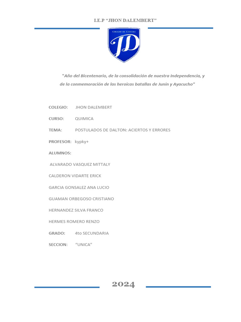 Postulados De Dalton Pdf átomos Química