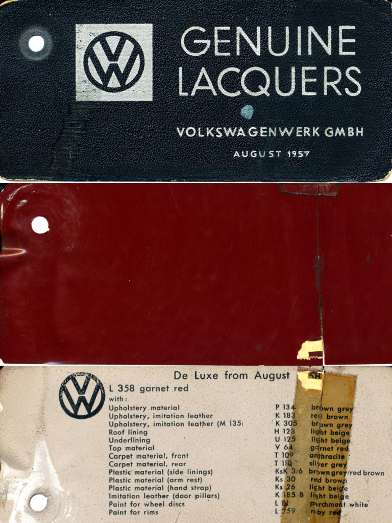 August 1957 VW Colors Book | PDF