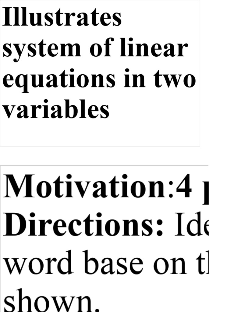 5 - Illustrating System of Linear Equation | PDF | Equations ...