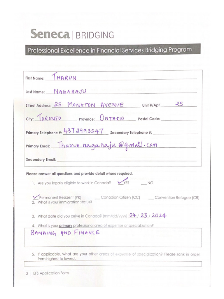 Application for Bridging Program | PDF