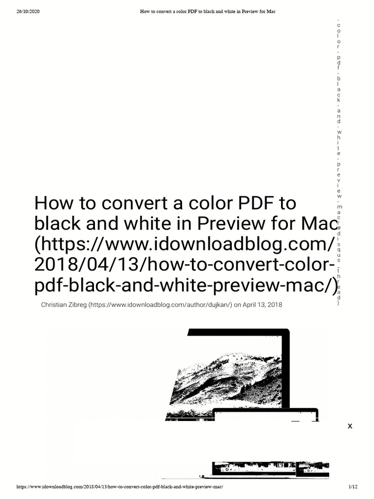 How to convert a color PDF to black and white in Preview for Mac | PDF ...
