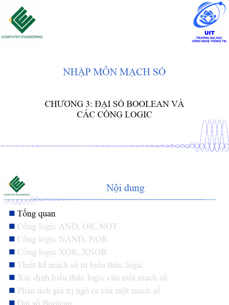 Buổi 4_Chương 3_Dai so Boolean va cac cong Logic | PDF