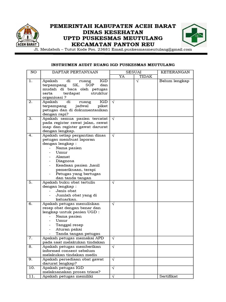 Instrumen AI IGD | PDF