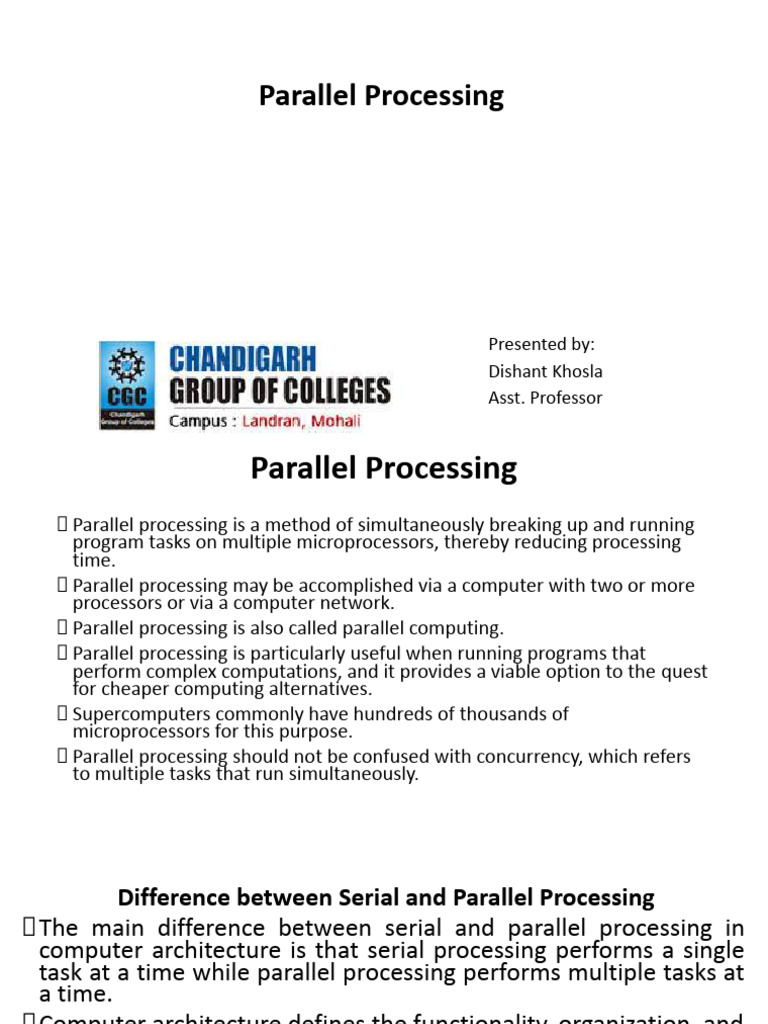 Parallel Processing | PDF | Cpu Cache | Parallel Computing Parallel Processing | PDF | Cpu Cache | Parallel Computing