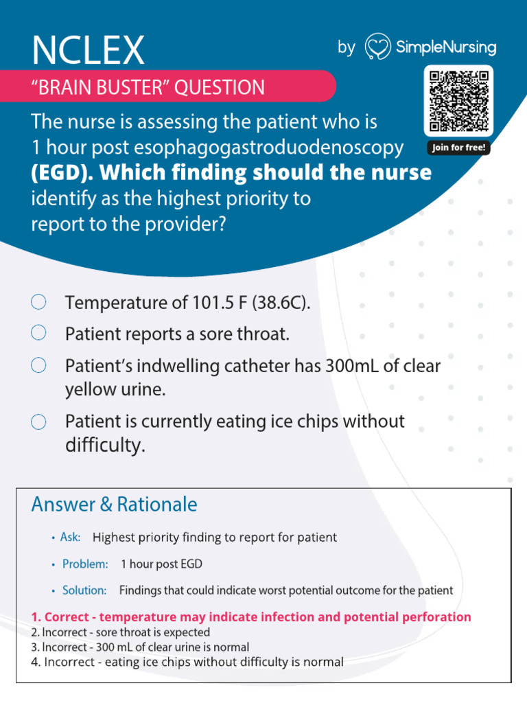 QR Code - NCLEX Brain Buster Questions QR | PDF | Hypertension ...
