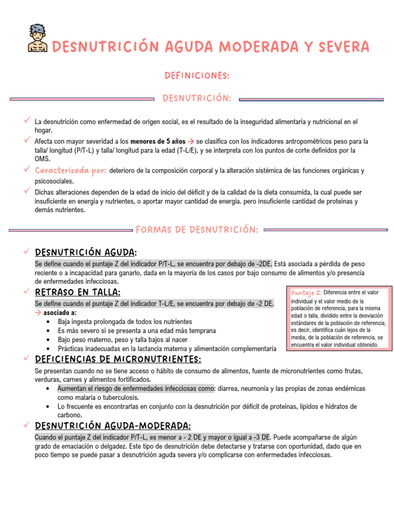 Desnutrición Aguda Moderada y Severa | Descargar gratis PDF | Nutrición ...