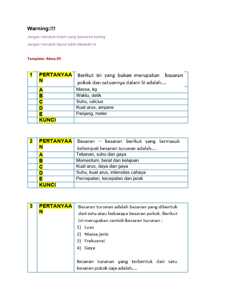 Template SAS FISIKA XA 2023-2024 | PDF