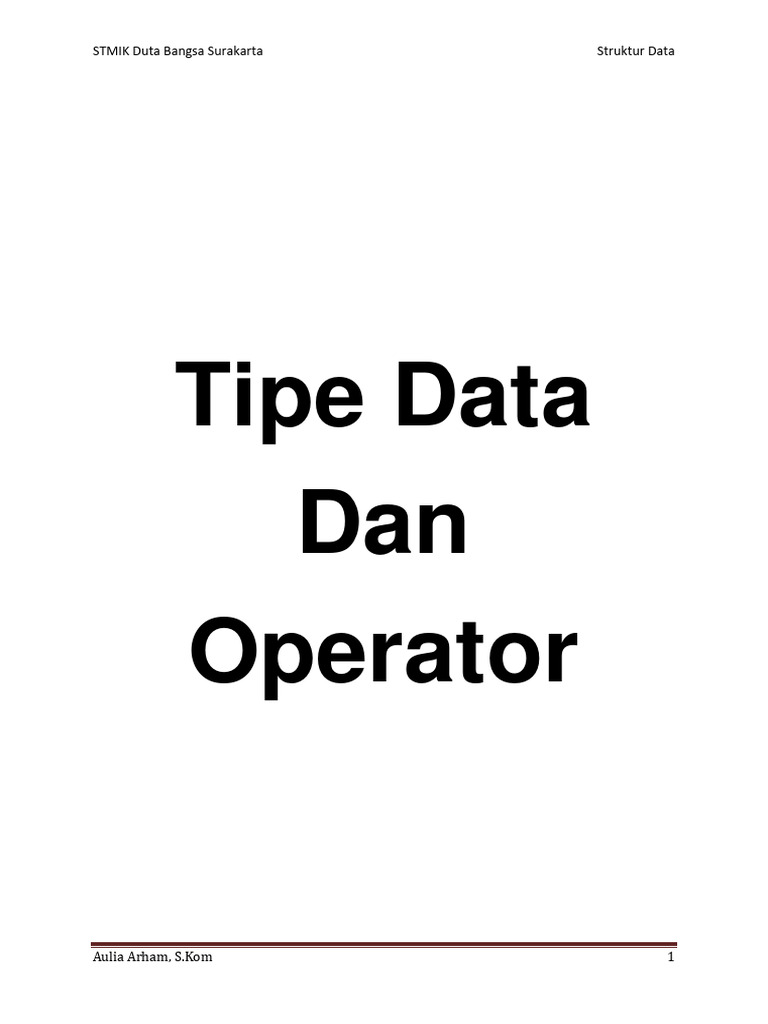 Tipe Data Dan Operator | PDF | Metode & Bahan Ajar