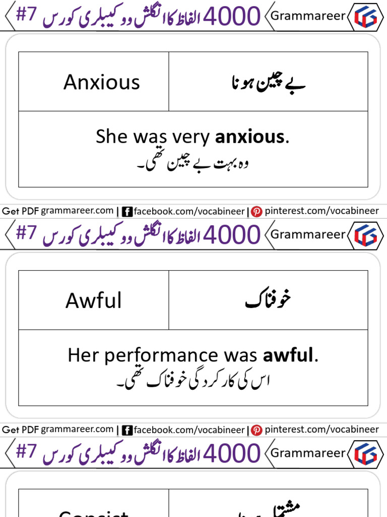 4000 English Words Class 7 | PDF
