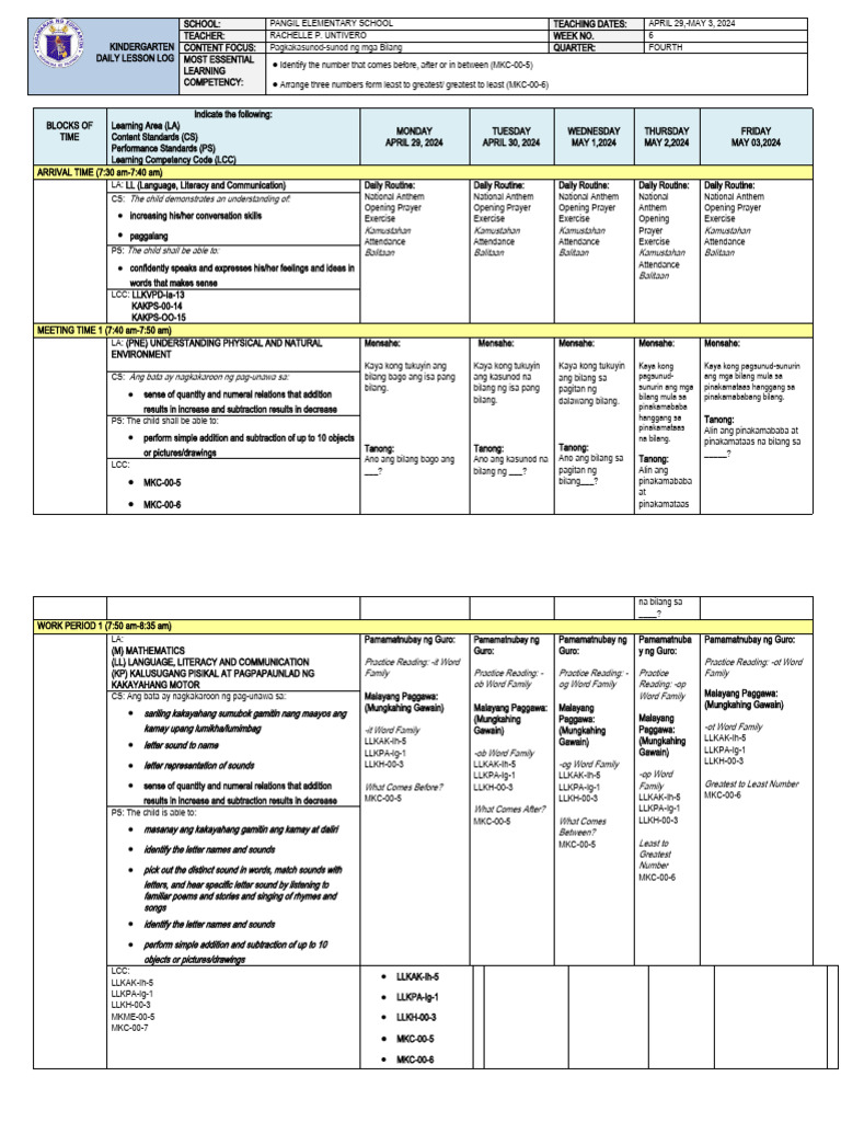 DLL Q4 Week6-Revised-Melc | PDF | Behavior Modification | Cognition