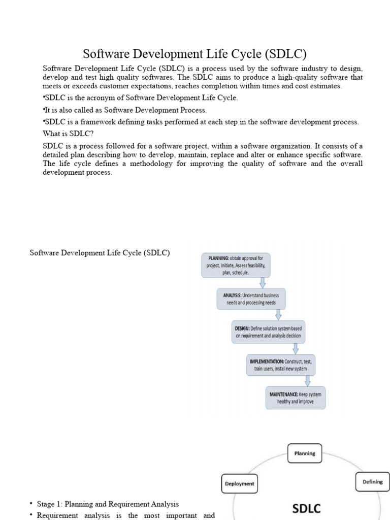 Software Development Life Cycle (SDLC) | PDF | Software Development Process | Agile Software ...
