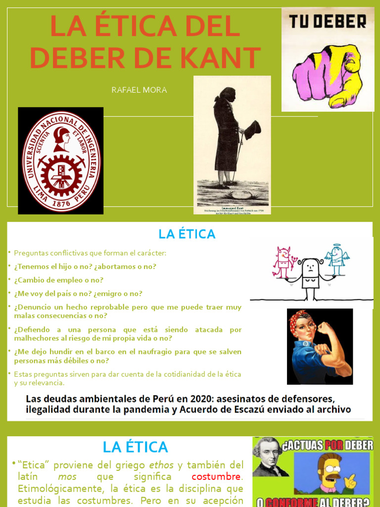 La Ética Del Deber de Kant UNI | PDF | Immanuel Kant | Moralidad