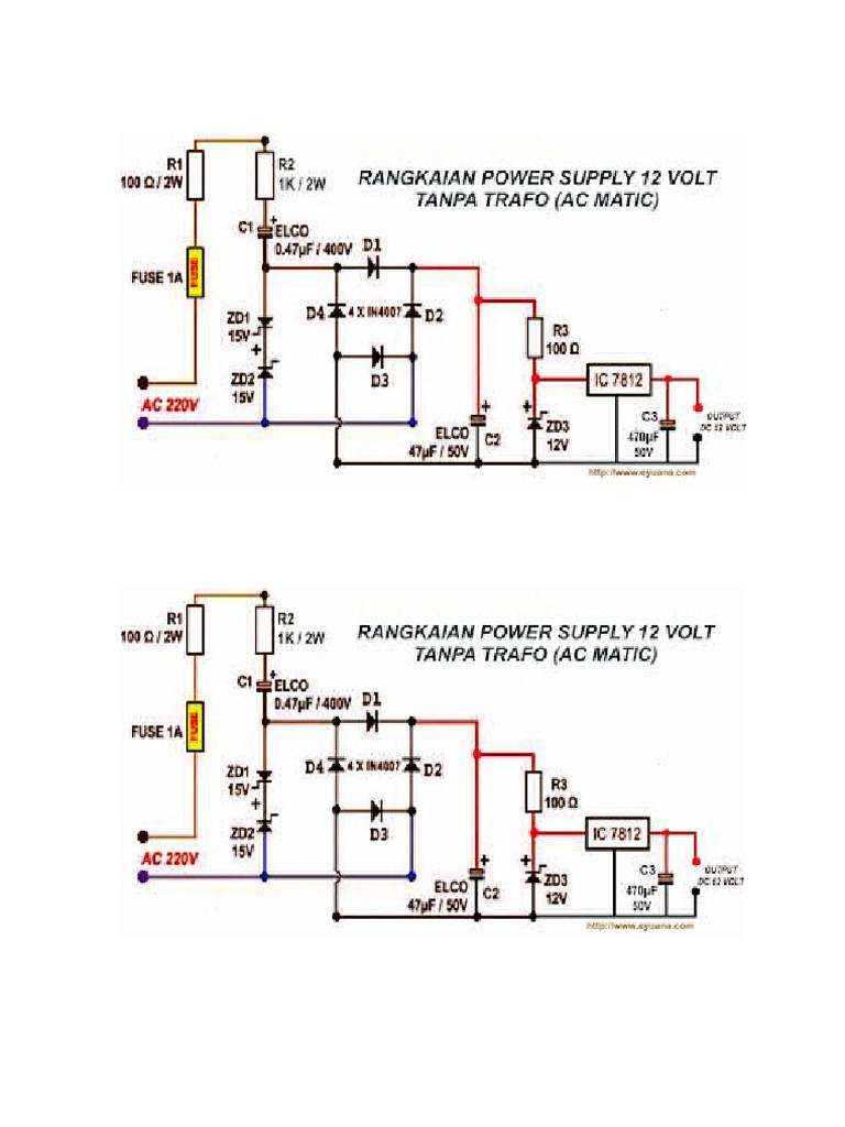 Rangkaian PS - Tanpa Trafo | PDF
