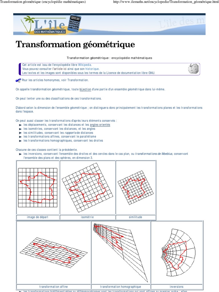 Transformations géométriques | Groupe (Mathématiques) | Plan (Géométrie)