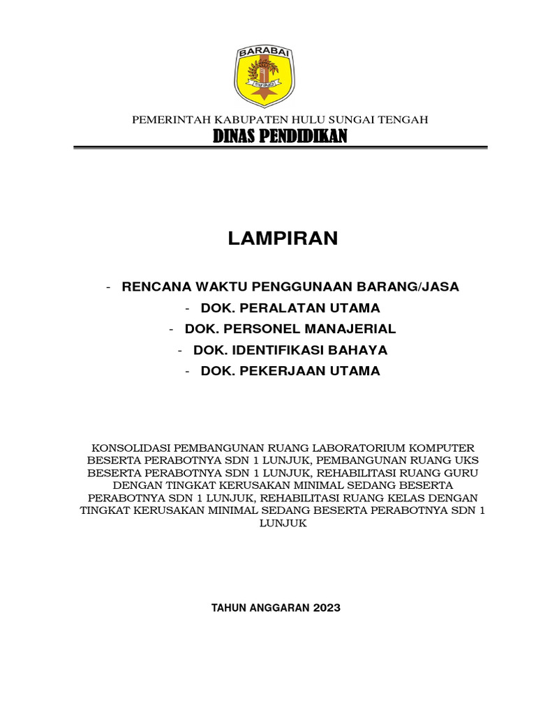 Lampiran Spesifikasi | PDF
