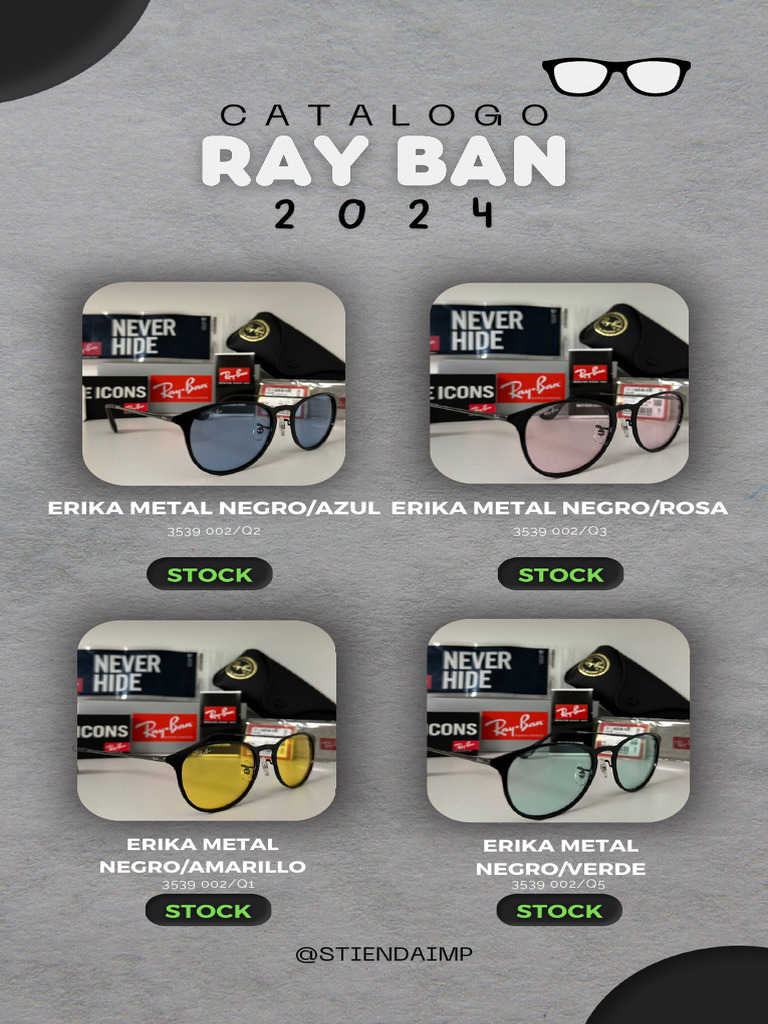 Catálogo Ray-Ban 2024: Modelos y Colores | PDF | Tecnicas artisticas ...
