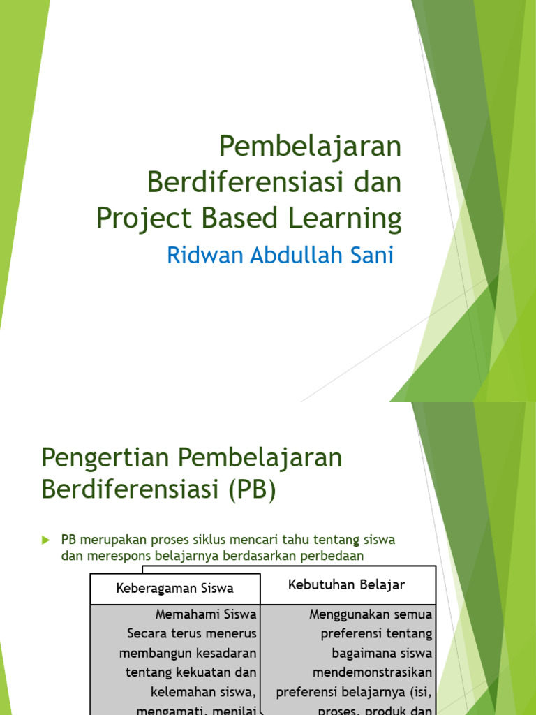 Project Based Learning Dalam Pembelajaran Berdiferensiasi | PDF | Karier & Perkembangan | Seni