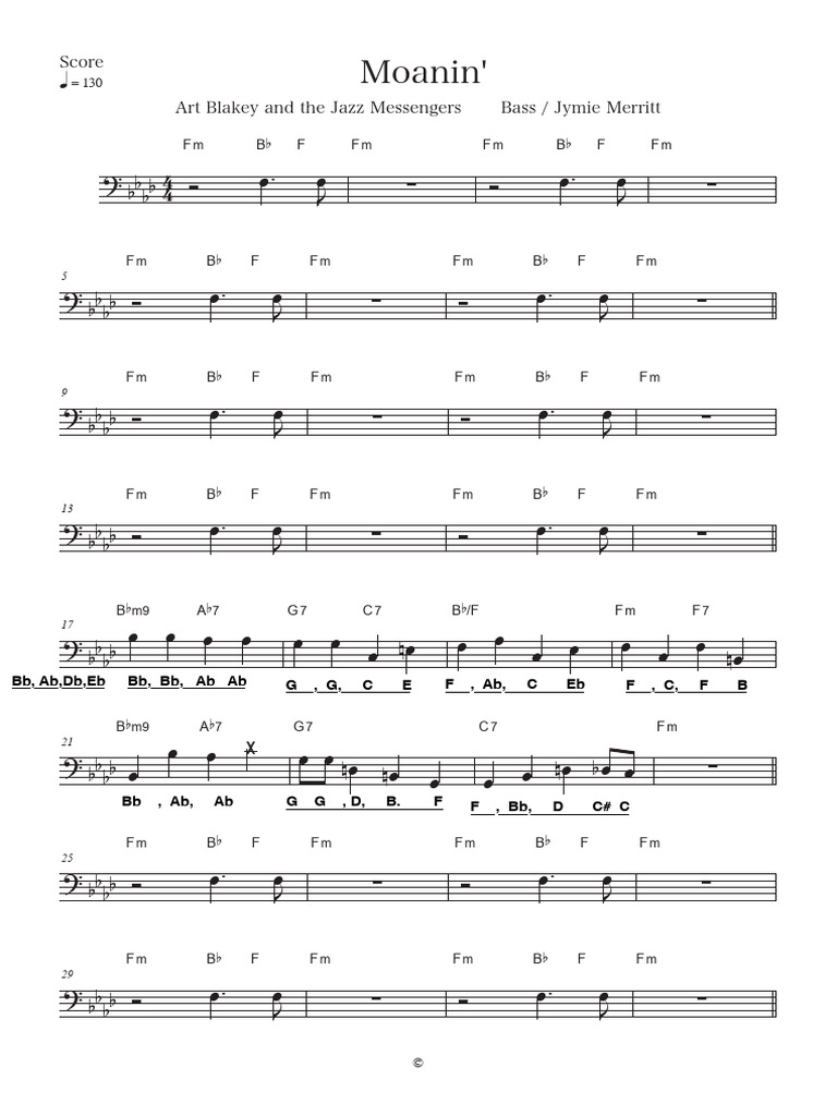 Moanin - Score | PDF
