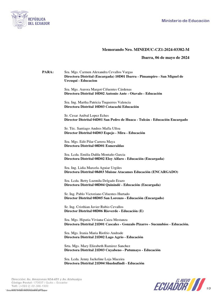 Mineduc CZ1 2024 03382 M | PDF | Vacunación | Vacunas