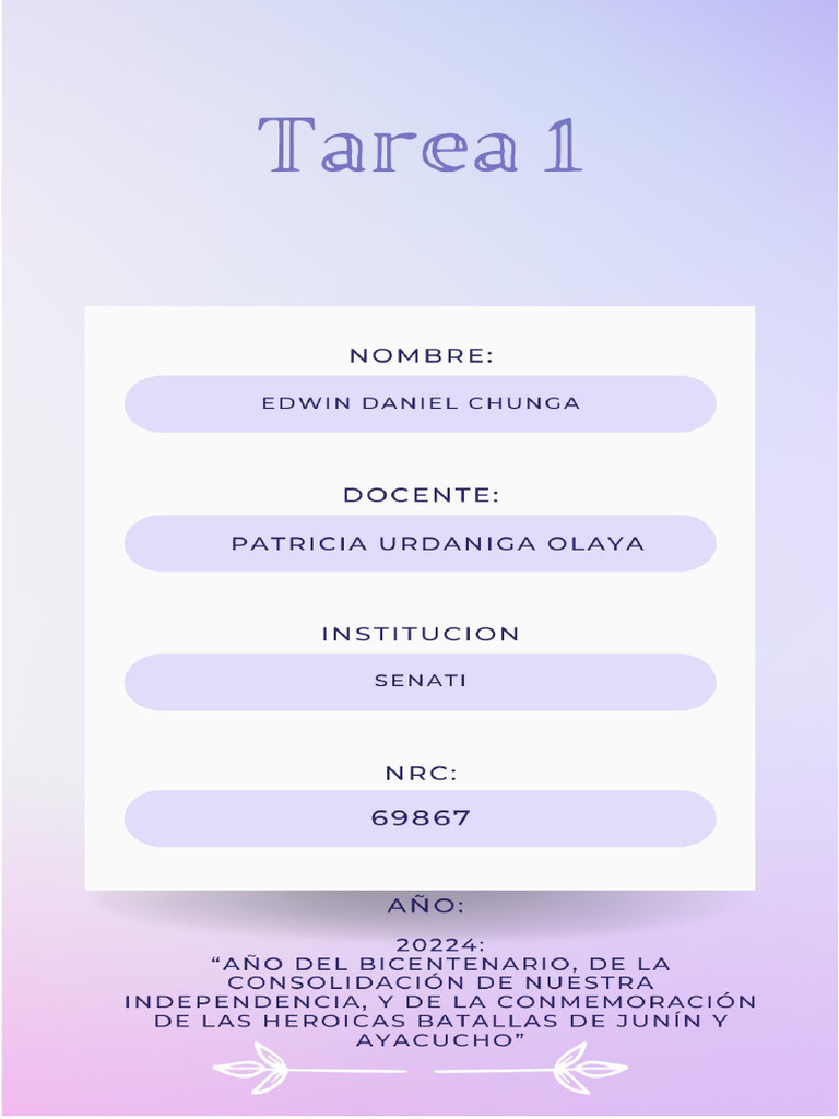 Tarea 1 Daniel Chunga | PDF