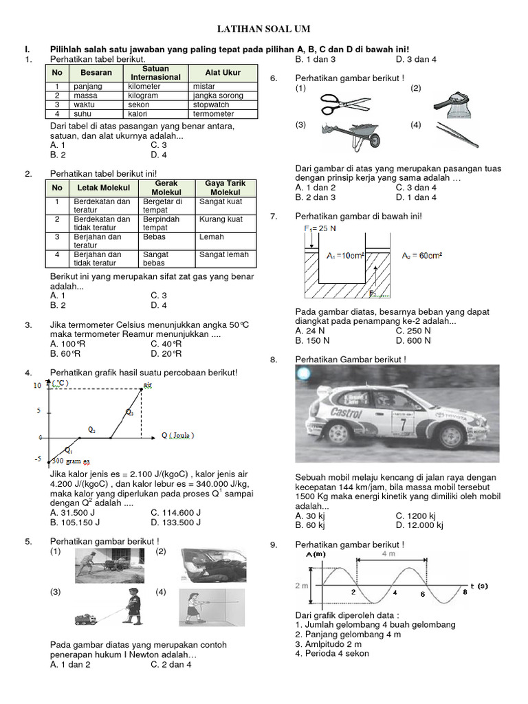 Latihan Soal Us Ipa | PDF | Sains & Matematika