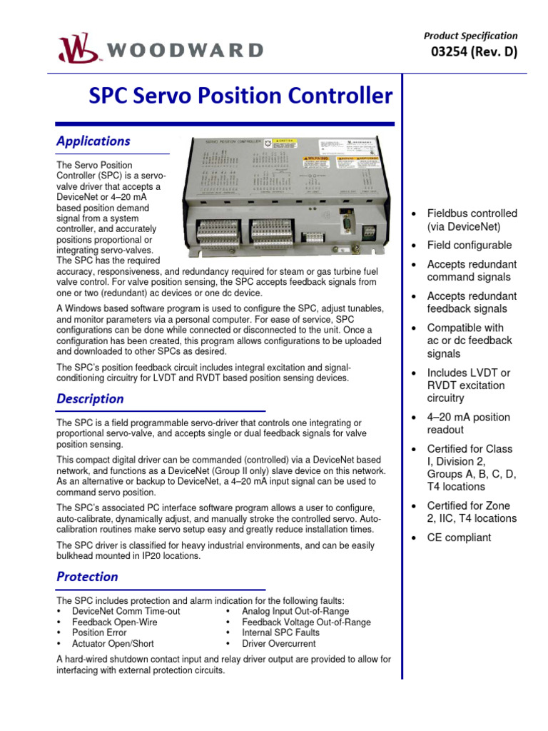 SPC Servo Position Controller | PDF | Feedback | Servomechanism