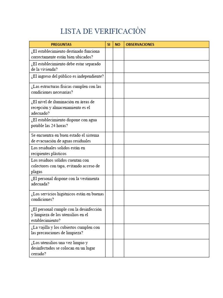 LISTA DE VERIFICACION 2 | PDF