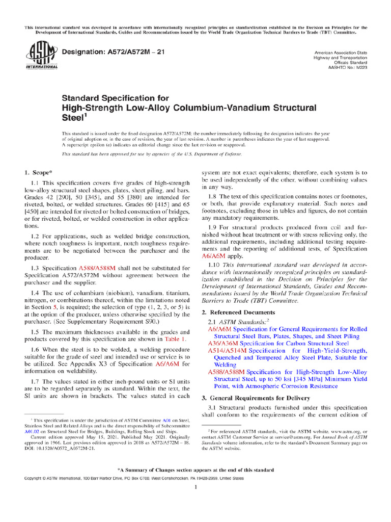 Astm A572-21 | PDF