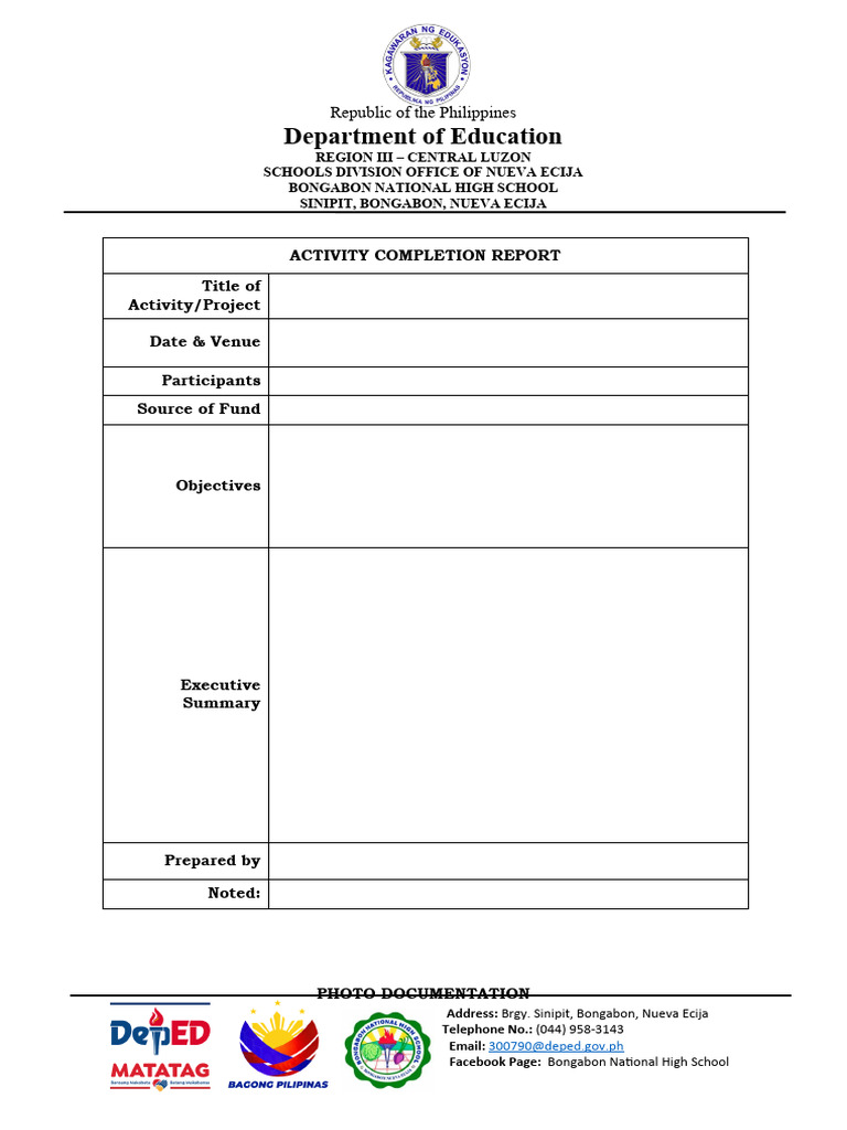 Activity Completion Report Format | PDF | Social Science | Wellness