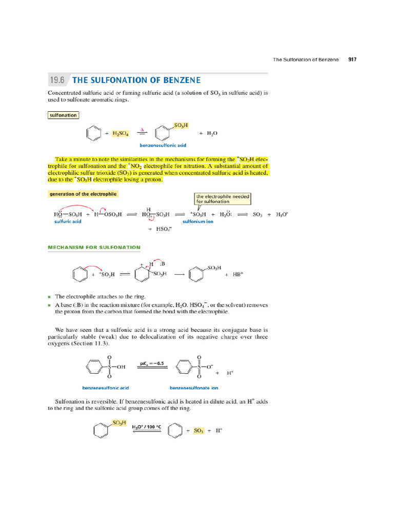The Sulfonation of Benzene and Resonace of Aniline-1 | PDF