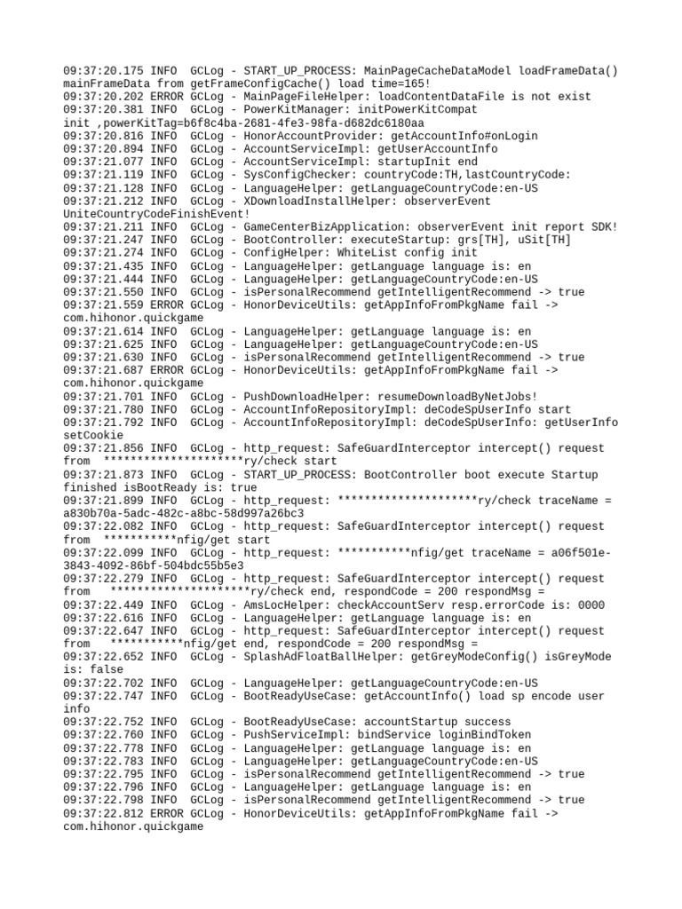 GameCenter Startup Log Analysis | PDF | Internet | System Software