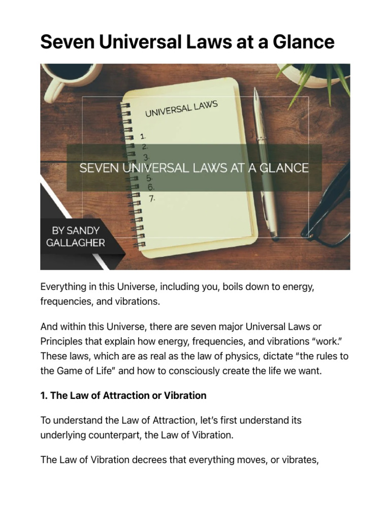 Seven Universal Laws at a Glance. Proctor Gallagher | PDF | Thought ...