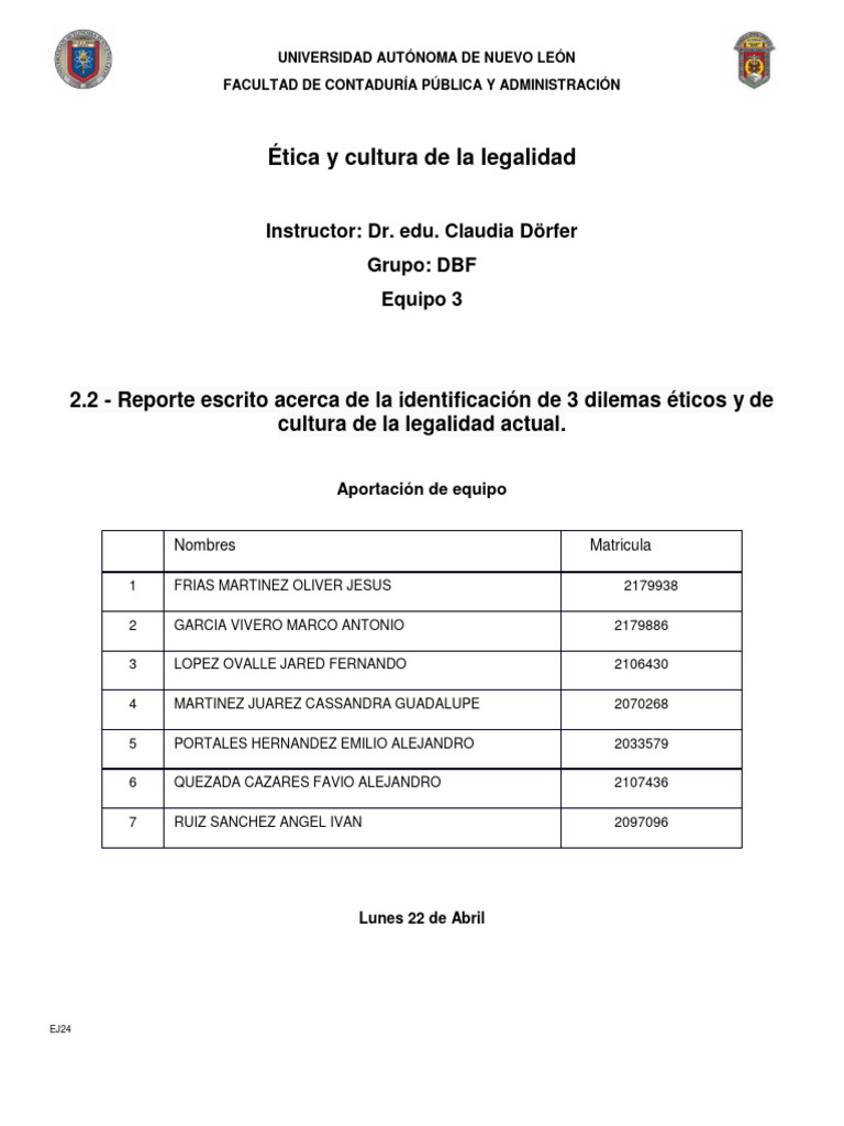 Frias MTZ DBF EVI 2.2 EQU4 | PDF | Business | Moralidad
