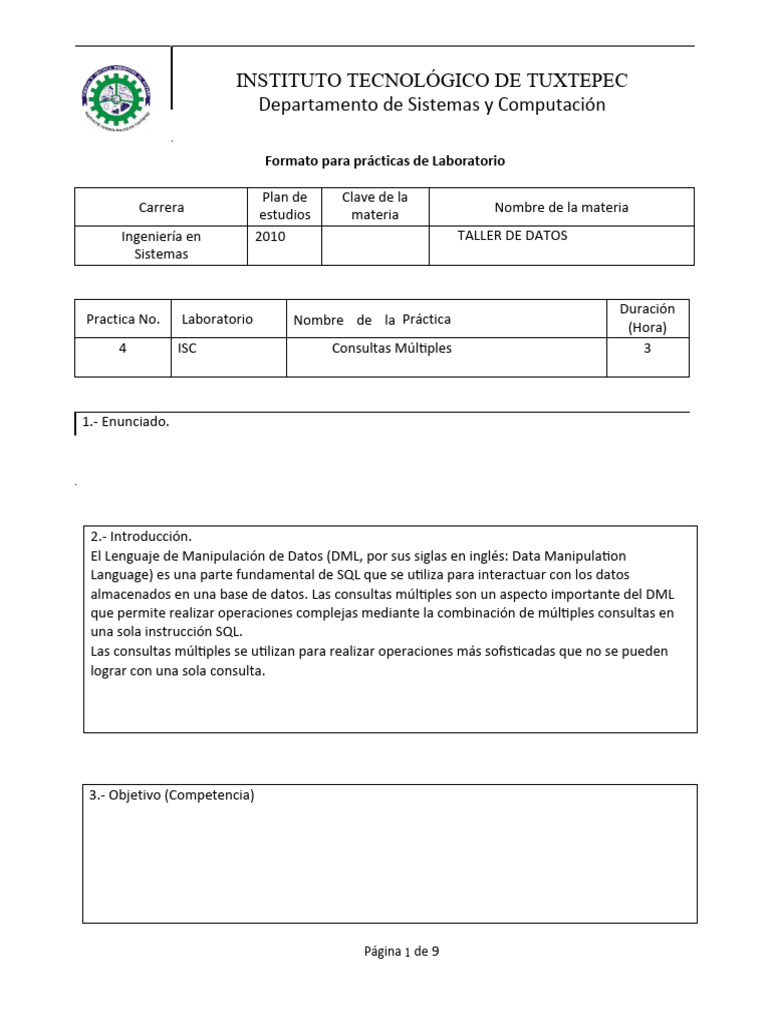 Actividad 4. Consultas Múltiples. | PDF | SQL | Bases de datos