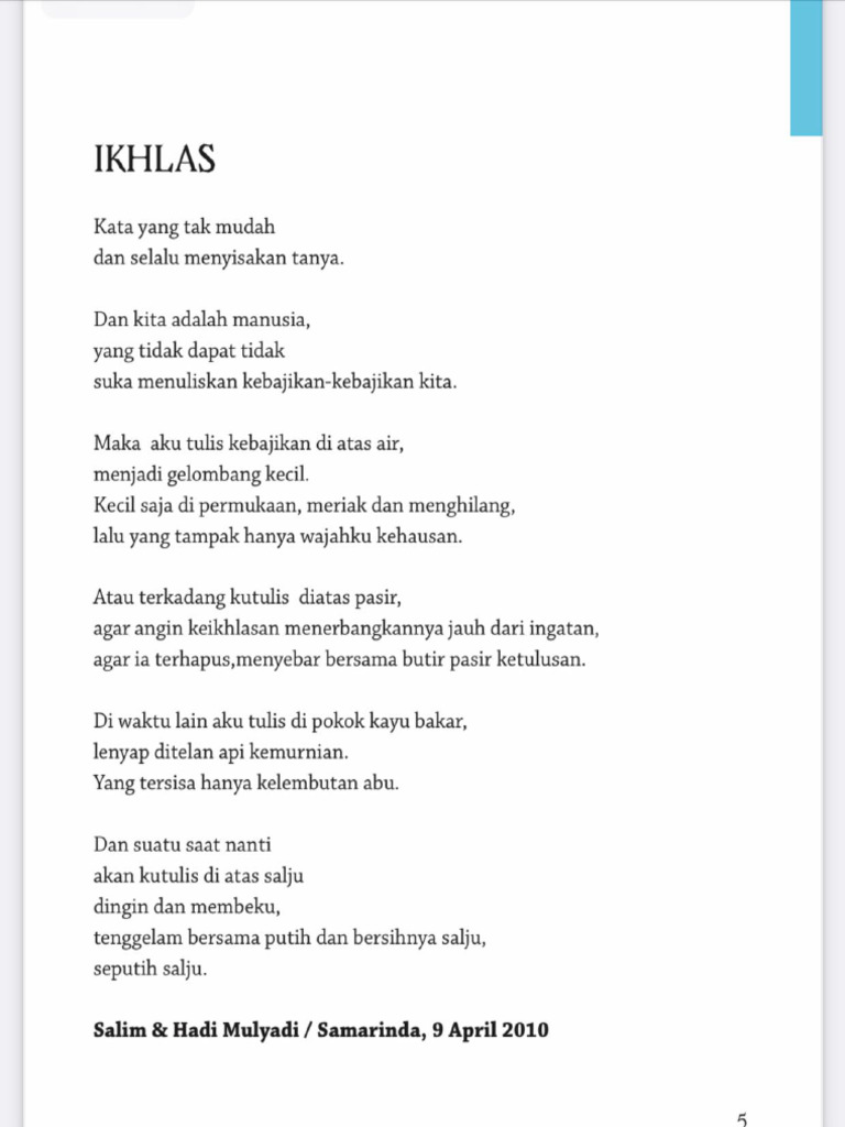 Puisi Ikhlas | PDF