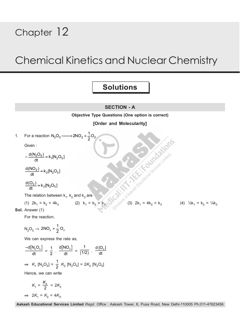 Chemical Kinetics and Nuclear Chemistry | PDF | Reaction Rate ...