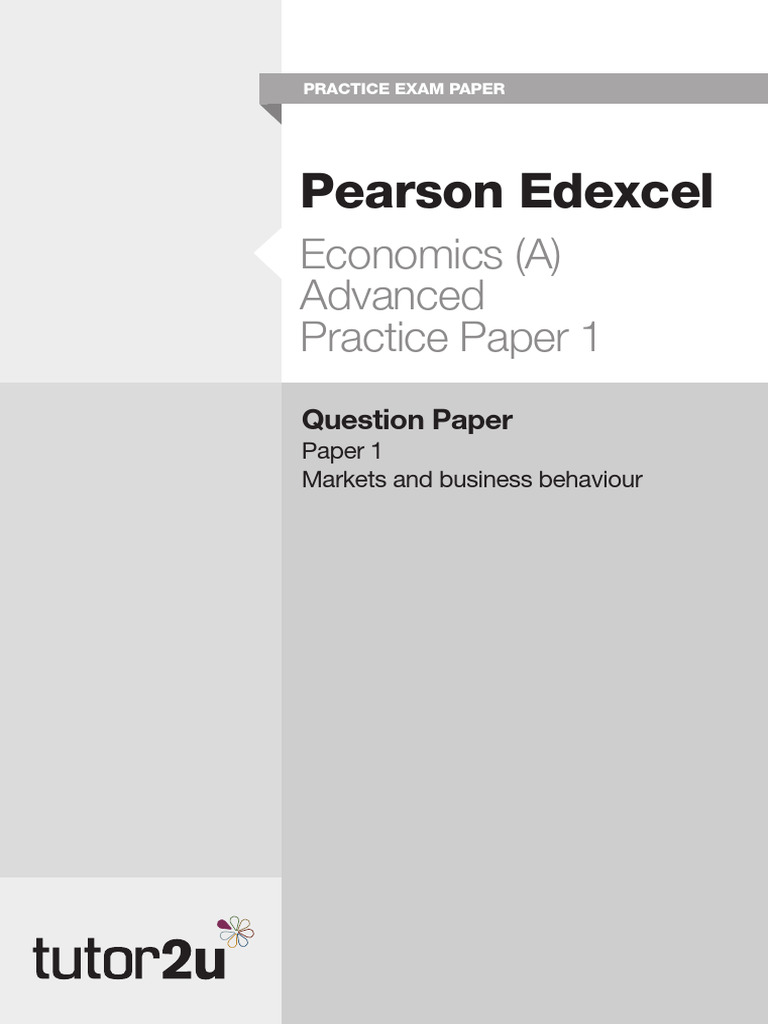 Edexcel A Level Economics Practice Paper 1 | PDF | Low Cost Carrier ...